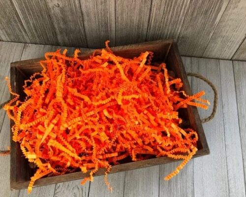 Orange Crinkle Cut Shredded Paper | Huefiller Crinkle Paper